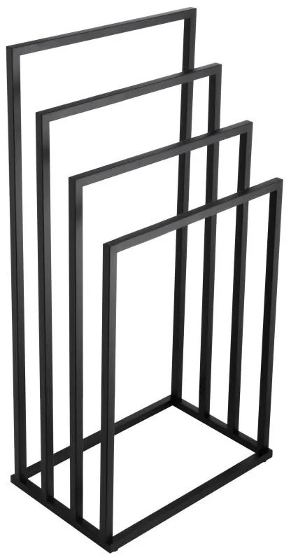 Erga Lonia, čtyřramenný věšák na ručníky 45x29x94 cm, černá matná, ERG-YKA-P.LONIA4-BLK