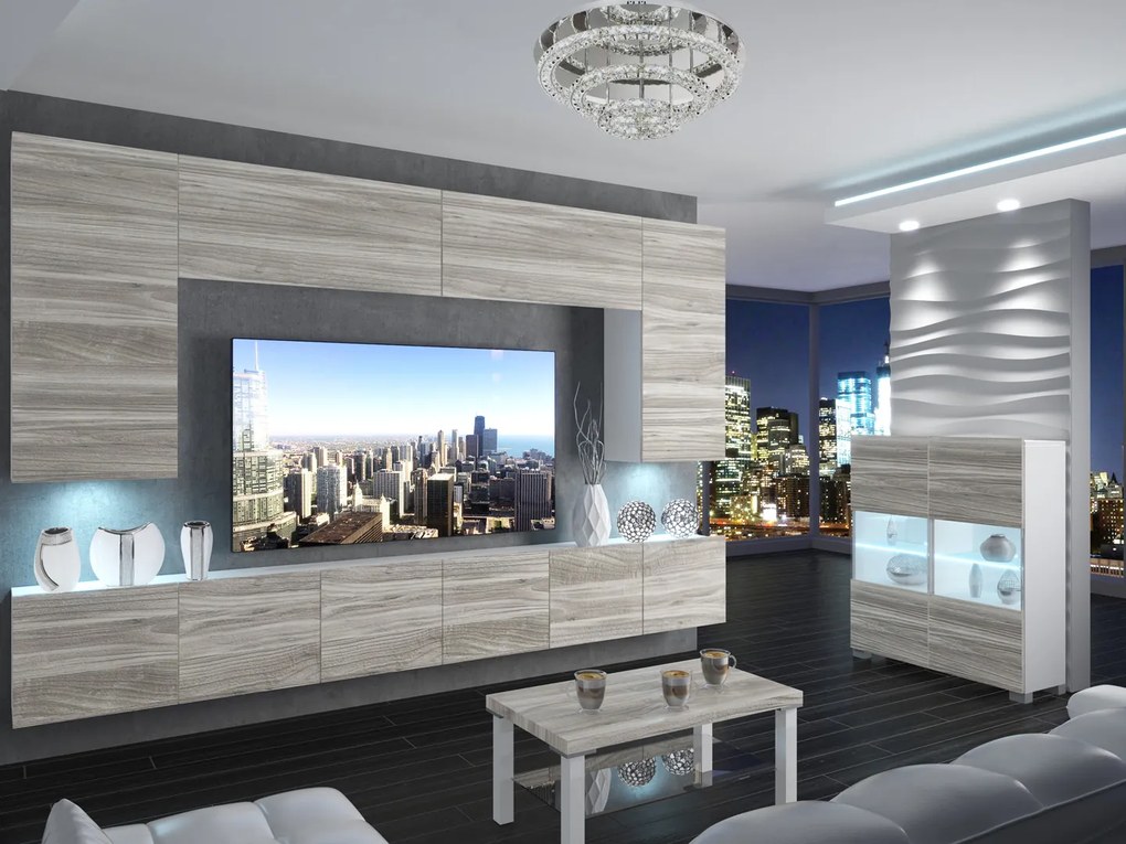 Obývací stěna 300 cm TV šedá antracit grafit IMP PRIMO 2/5/W/GW1/0/0