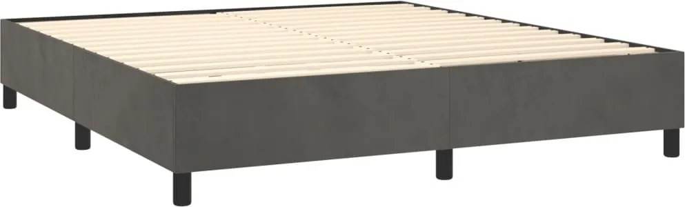 Box spring postel s matrací a LED tmavě šedá 160x200 cm samet 3139692