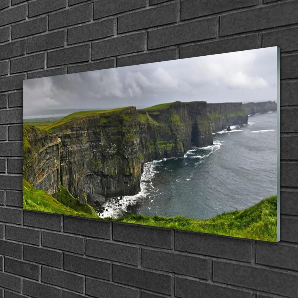 Obraz na skle Záliv Skály Voda Krajina 100x50 cm