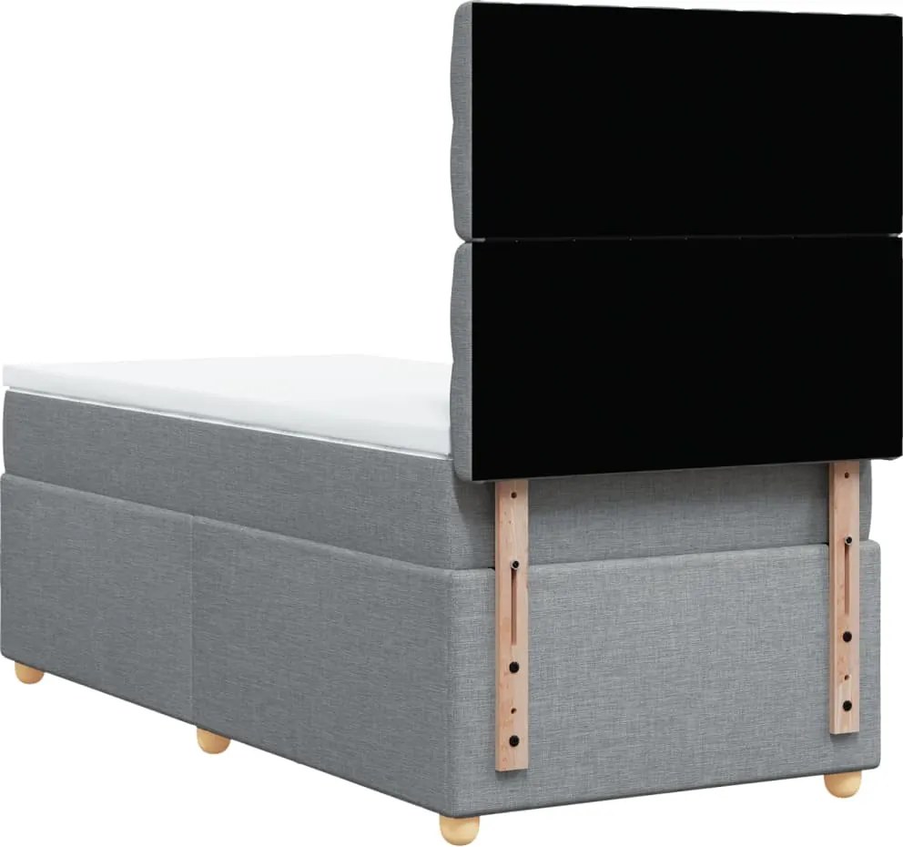 Box spring postel s matrací světle šedá 80 x 200 cm textil 3291114