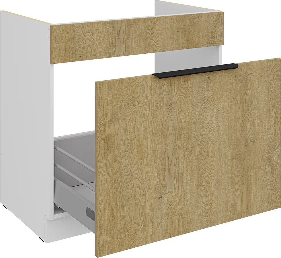 CREMONA bc | dolní skříňka 80 ZL 1S dřezová | 80 cm | PREMIUM BOX | bílá/cremona