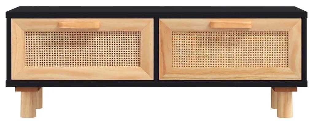 Konferenční stolek černý 80x40x30 cm kompozitní a borové dřevo - Default Title