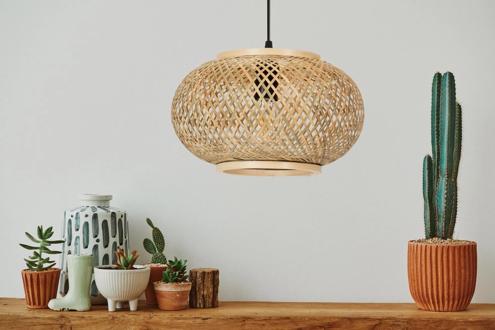 Toolight Toolight, stropní svítidlo ve stylu Boho 1xE27 APP1247-1CP, přírodní, OSW-01410