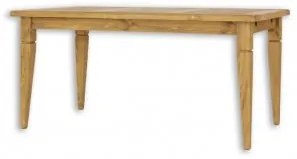 Jídelní stůl z masivu MES 03 A 80x120 s hladkou deskou - výběr moření, 01Moření K09 - přírodní borovice, 02Moření horní desky v barvě korpusu 0