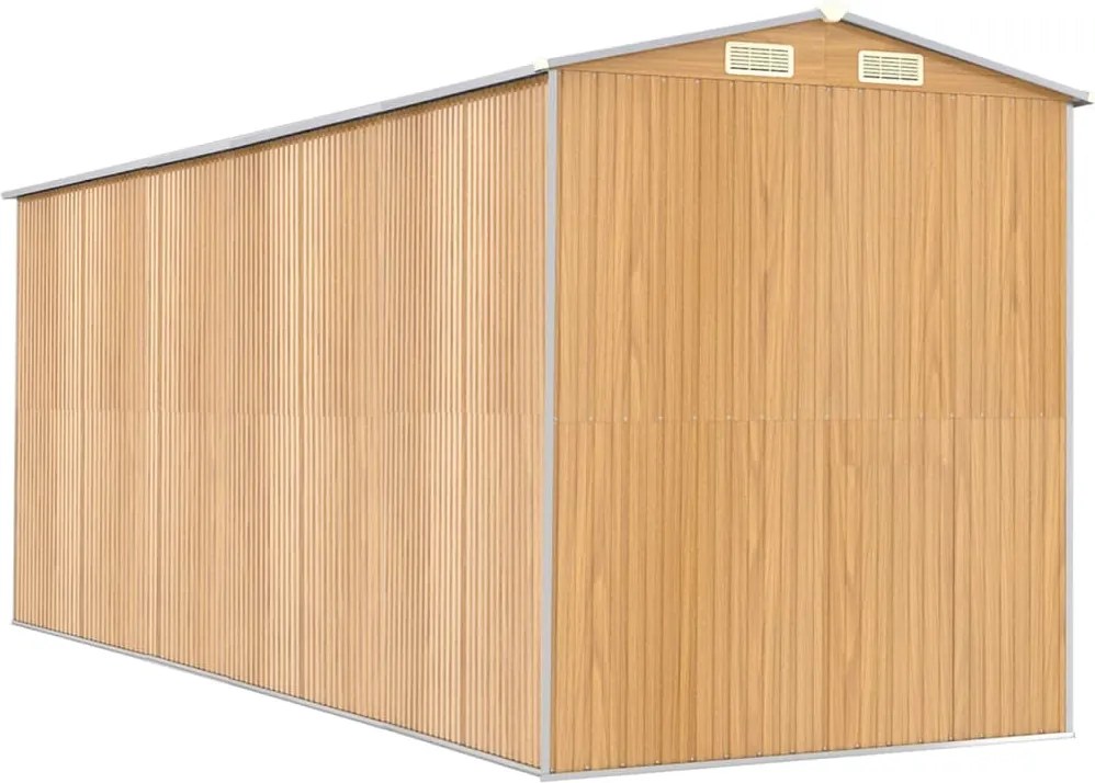 Zahradní kůlna světle hnědá 192x523x223 cm pozinkovaná ocel 3147475