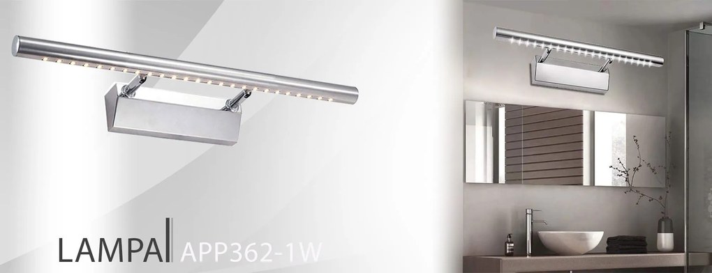 Rea - Toolight LED koupelnové svítidlo nad zrcadlo 7W 55CM APP362-1W, chrom, OSW-08428