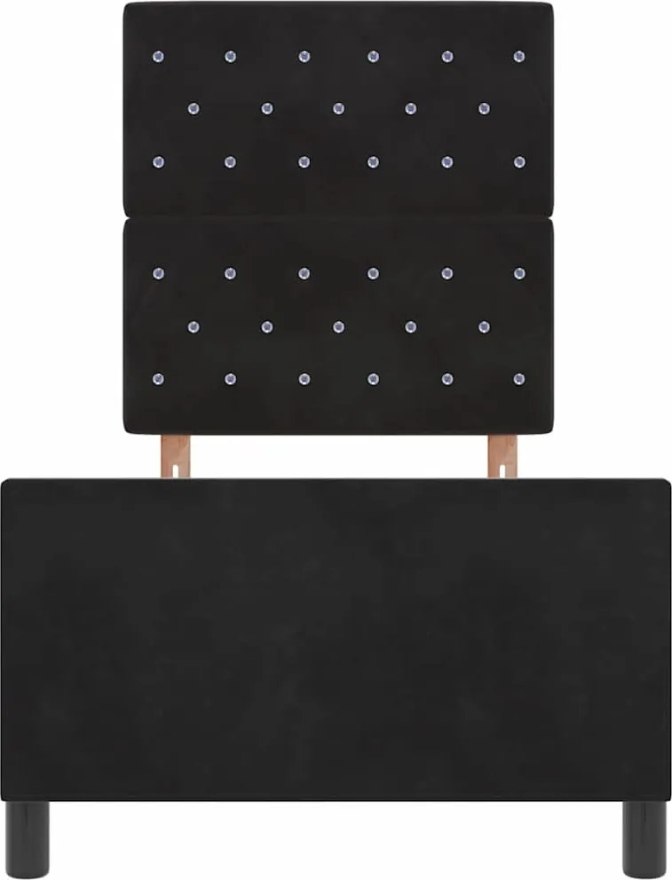 Postel s boxspringem s čelo Černá 80 x 200 cm samet 3344839