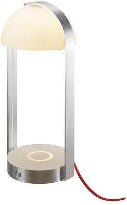 LA 146111 Stolní lampa BRENDA + WL USB, LED 5,4W,3000K, 510lm , bílá/stříbrná - BIG WHITE