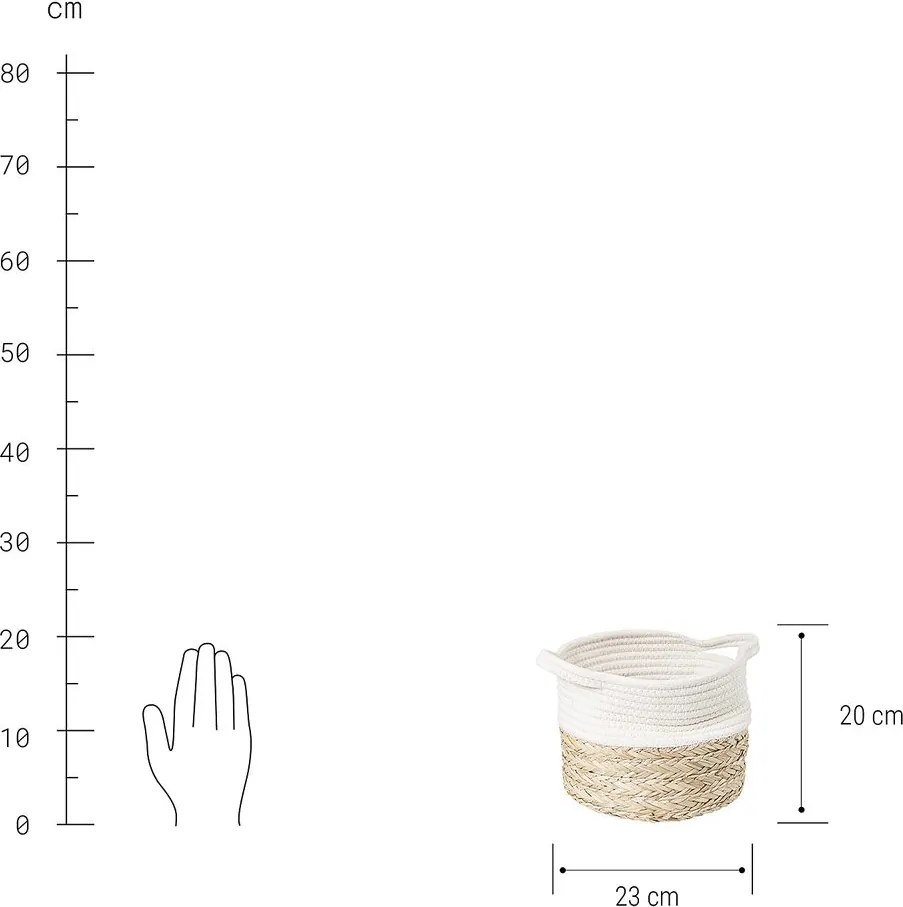 COTTON BRAID Úložný koš z mořské trávy XS