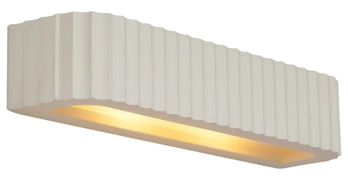 Skandinávská nástěnná lampa béžová obdélníková 2-světla - Plaster