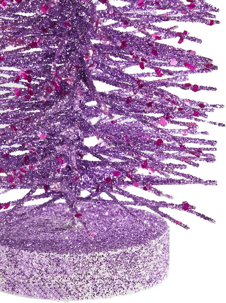 X-MAS Dekorační jedle třpytivá 28 cm - fialová