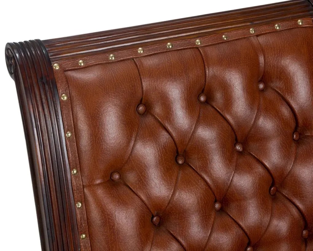 furniture-nabytek.cz - Kancelářské křeslo Camford z masivního mahagonu, lakované, hnědé – pravá kůže