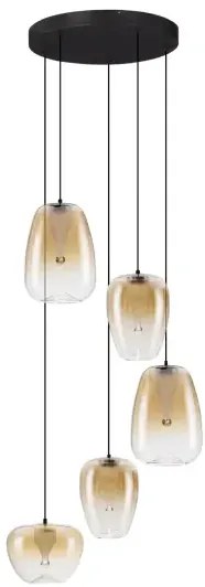 Designový lustr Oblo 5 Zlatá