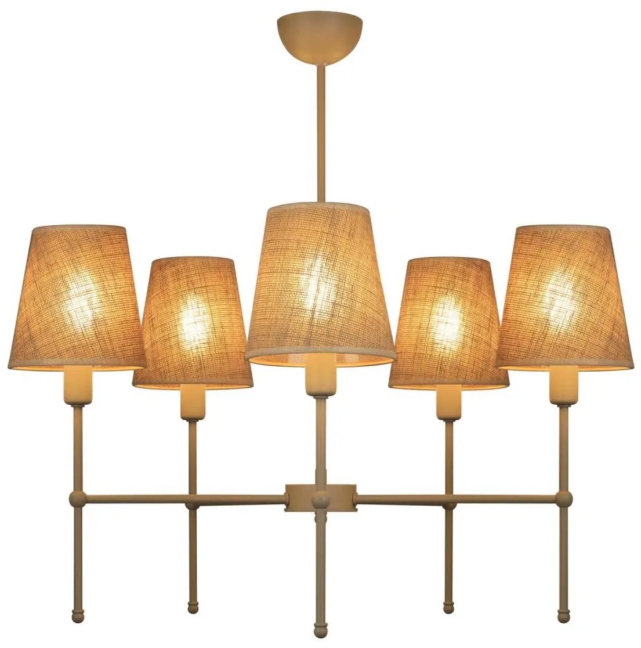 Lustr na tyči MADELA 5xE14/40W/230V juta/béžová