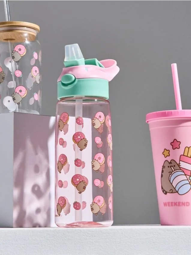Sinsay - Láhev na pití s držadlem a brčkem Pusheen the Cat - vícebarevná