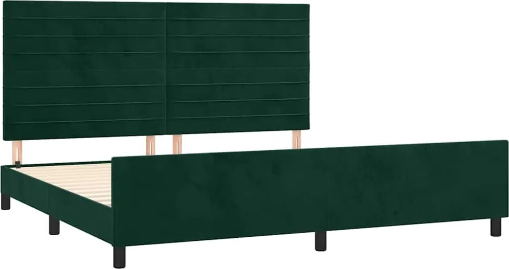 Rám postele bez matrace tmavě zelená 200 x 200 cm samet 3125839