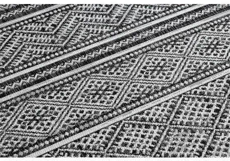 koberec SISAL SION cikcak, diamanty BOHO 22168 ploché tkaní černý / e velikost 160x220 cm | krásné koberce cz