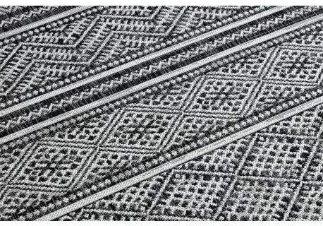 koberec SISAL SION cikcak, diamanty BOHO 22168 ploché tkaní černý / e velikost 200x290 cm | krásné koberce cz