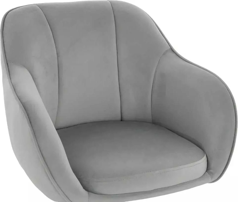 LuxuryForm DESIGN Otočná židle AVOLA VELUR na stříbrném talíři - světle šedá