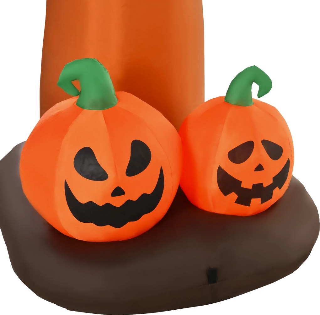 HOMCOM Samonafukovací Halloween dekorace s LED světly, včetně ventilátoru a upevňovacího materiálu, 156 cm x 107 cm x 274 cm
