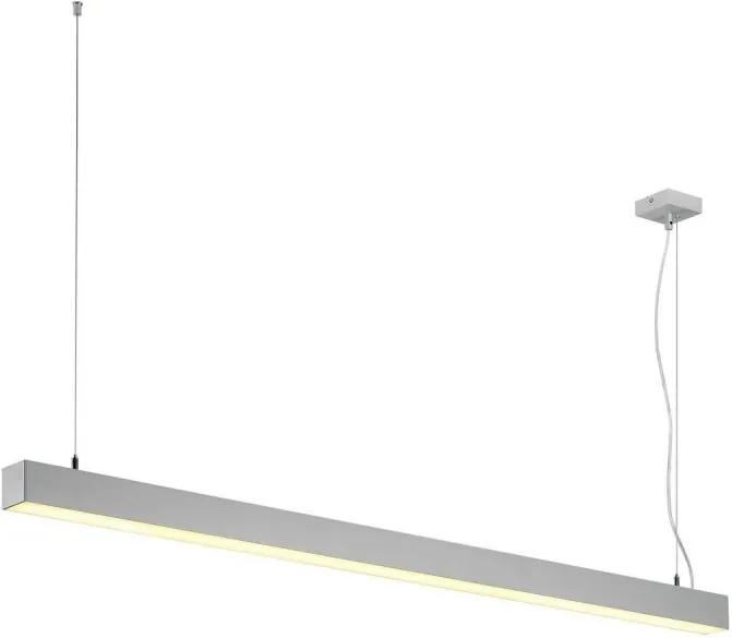 Q-LINE DALI SINGLE LED, závěsné svítidlo, stmívatelné DALI, 1 500 mm, stříbrné - BIG WHITE