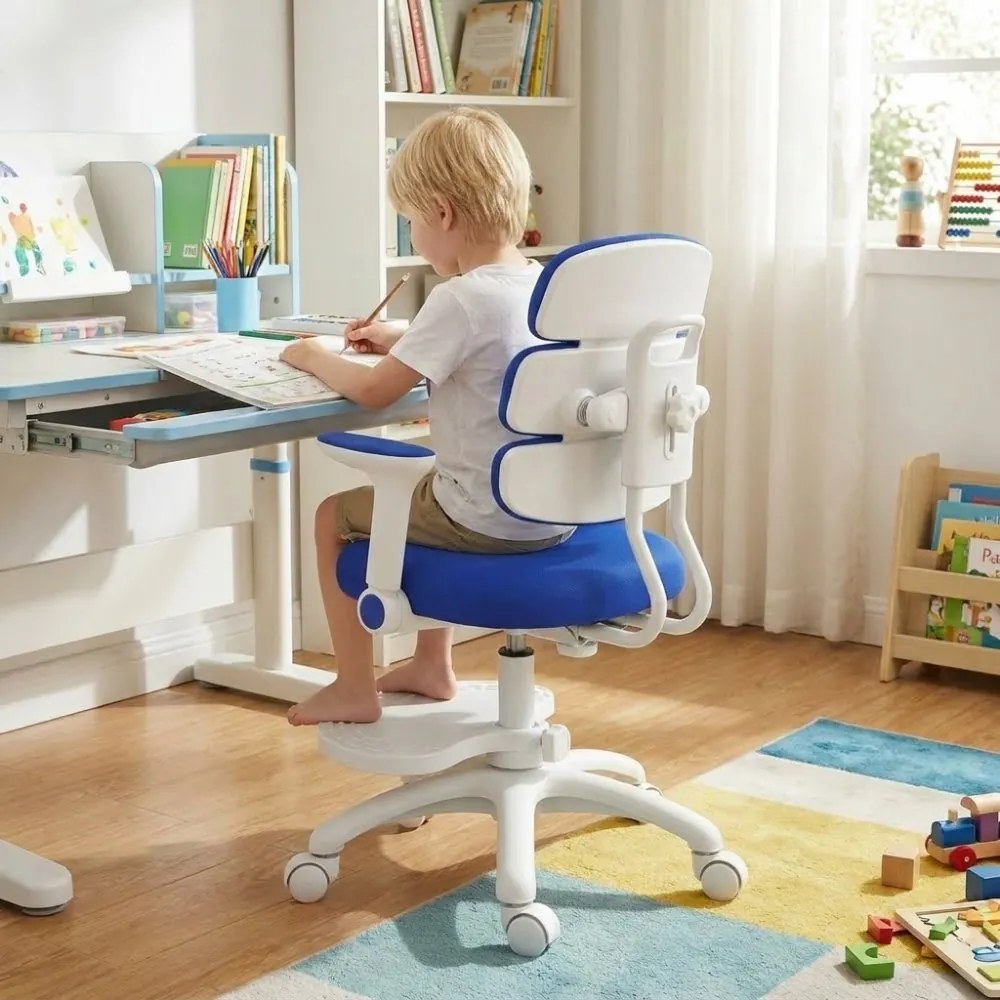 Dětská rostoucí židle Neoseat KIDDY THREE — látka, pratelný potah, tmavě modrá