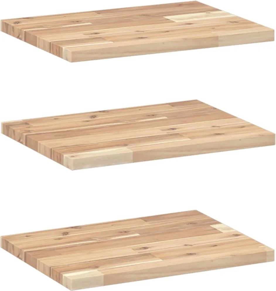 Plovoucí police 3 ks 60 x 30 x 2 cm neošetřené akáciové dřevo 3279369