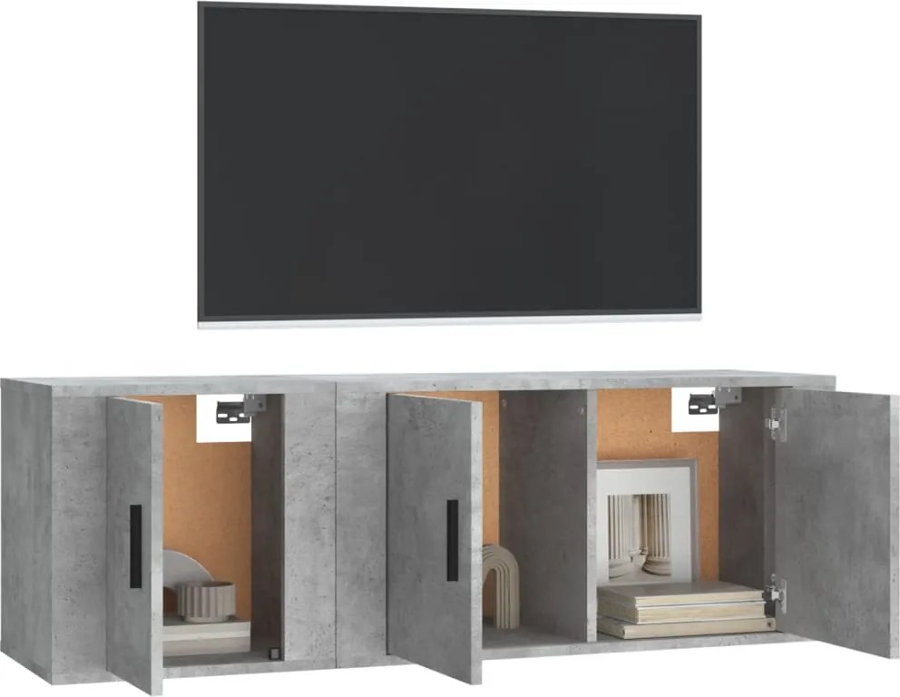 2dílný set TV skříněk betonově šedý kompozitní dřevo 3188410