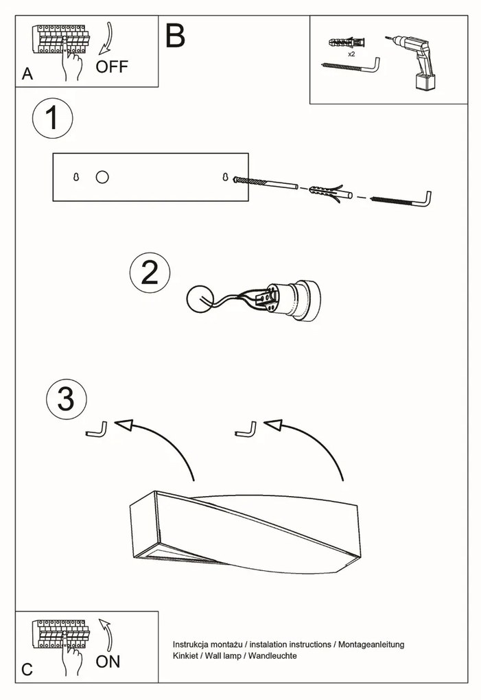 Nástěnné svítidlo Sigma, 1x betonové stínidlo