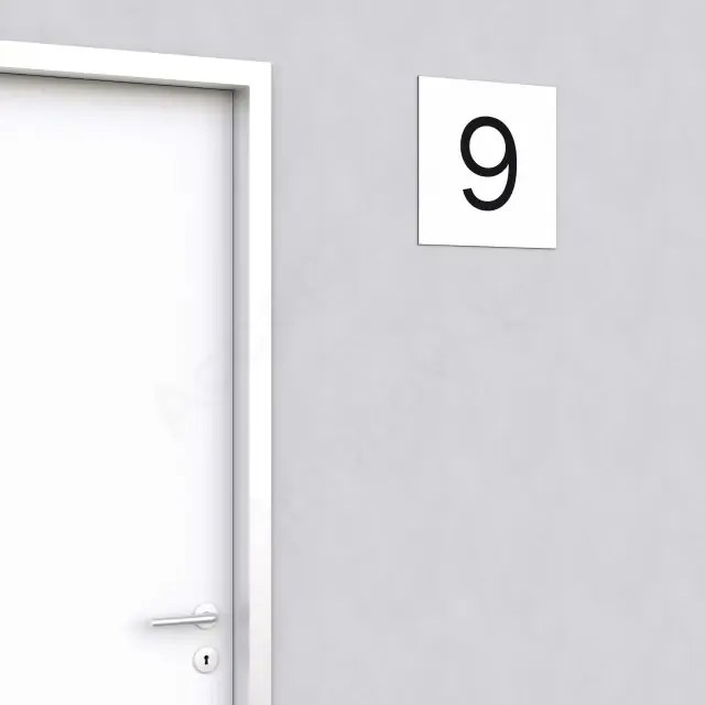 ACCEPT Označení podlaží - číslo "9" - stříbrná tabulka - černý popis