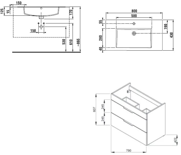 JIKA Cube skříňka s umyvadlem 80 cm, bílá, H4537621763001