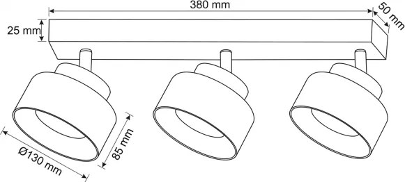 Brilagi - Bodové svítidlo AURA LUX 3xGX53/30W/230V černá/kouřová