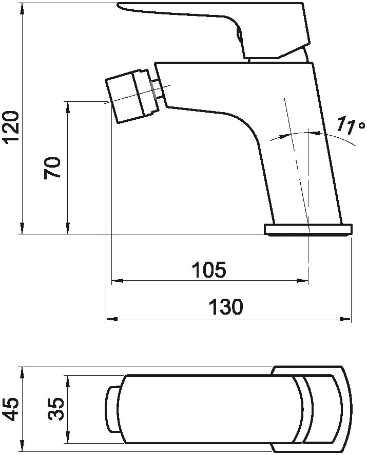 Novaservis, Bidetová baterie Nobles EGO s výpustí, černá, 43011-5