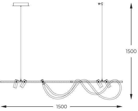 Zuma Line 2200277L - LED Lustr na lanku BALBO LED/67,5W/230V 2700-6000K + DO