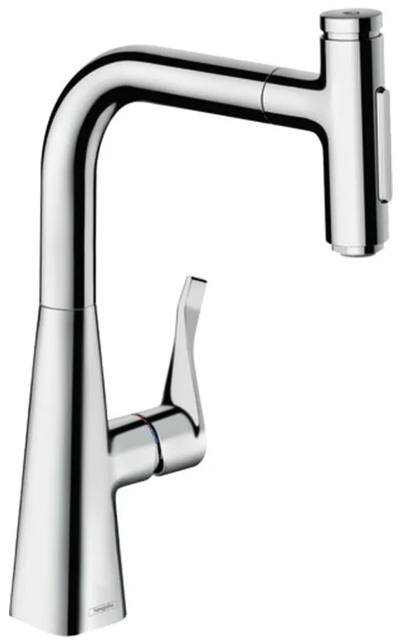 Hansgrohe Metris Select M71, kuchyňská páková baterie s vytahovací sprškou, chromová, HAN-73822000