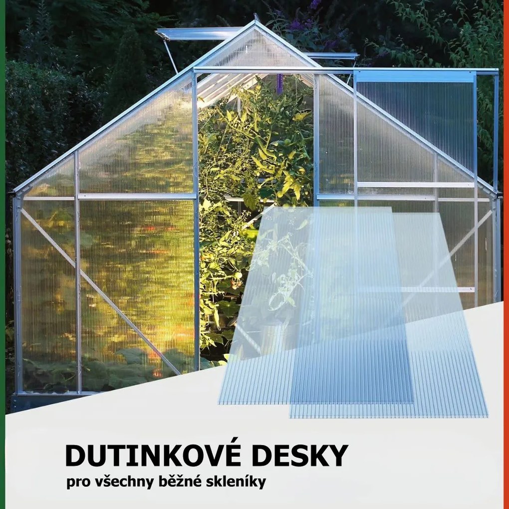 Dutinkový polykarbonát MARK 4mm, 60,5x121x0,4cm, 14ks, transparentní Jurhan