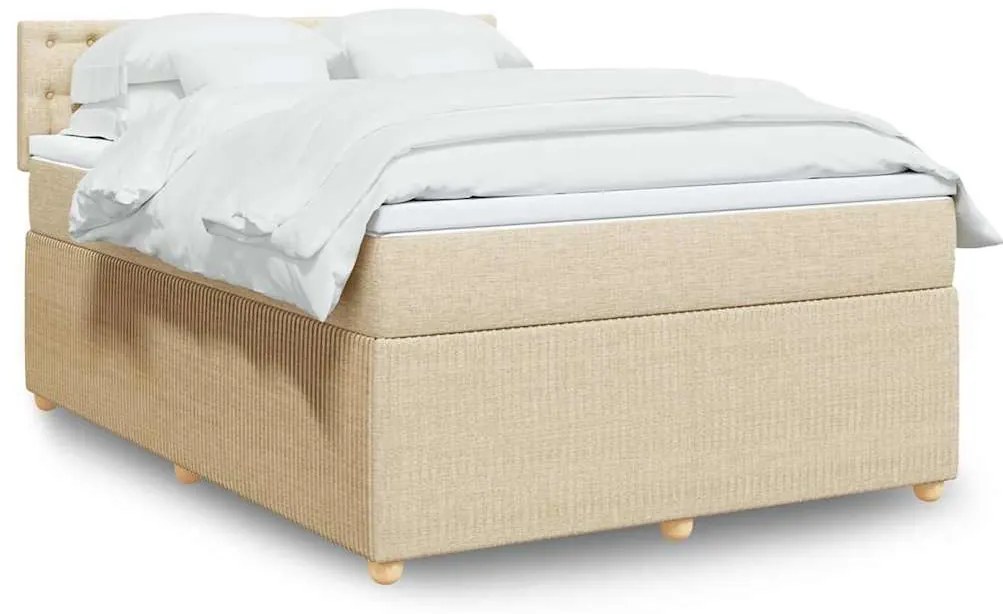 Box spring postel s matrací krémová 140x190 cm textil 3287470