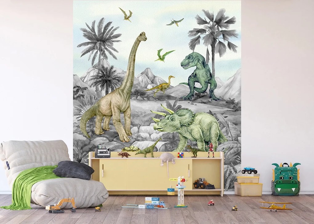 Dětská vliesová fototapeta na zed' Pradávný Svět | 225 x 270 cm | DFTD3P5155