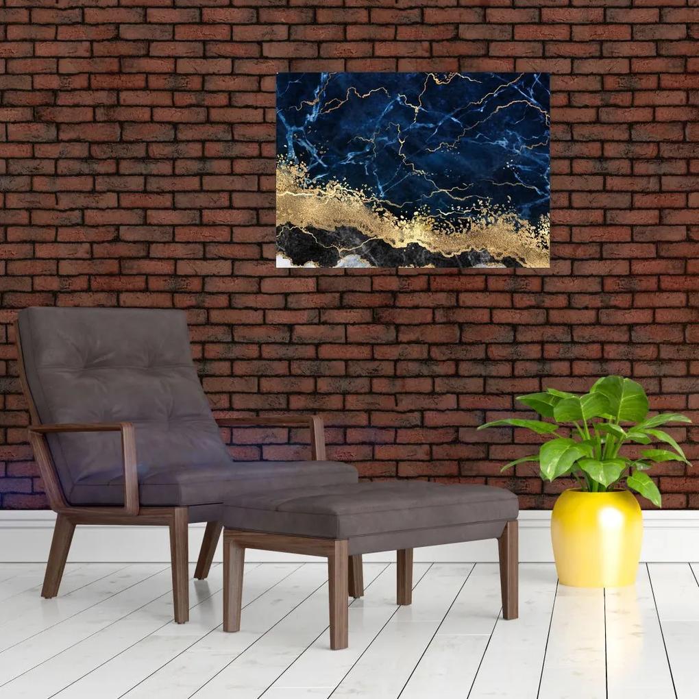 Skleněný obraz - Tmavě-modrý mramor (70x50 cm)