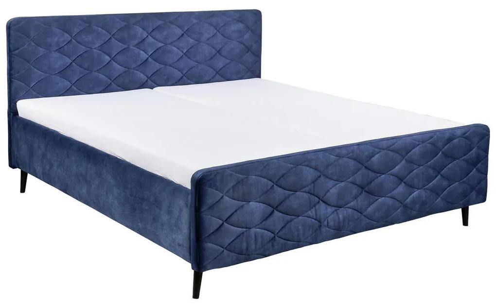 XXXLutz ČALOUNĚNÁ POSTEL, 180/200 cm, textil, kompozitní dřevo, tmavě modrá MID.YOU - Čalouněné postele