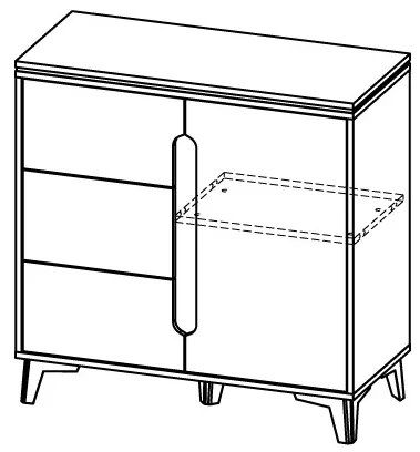 Komoda GAPPA 07 Bílá + jasan horský