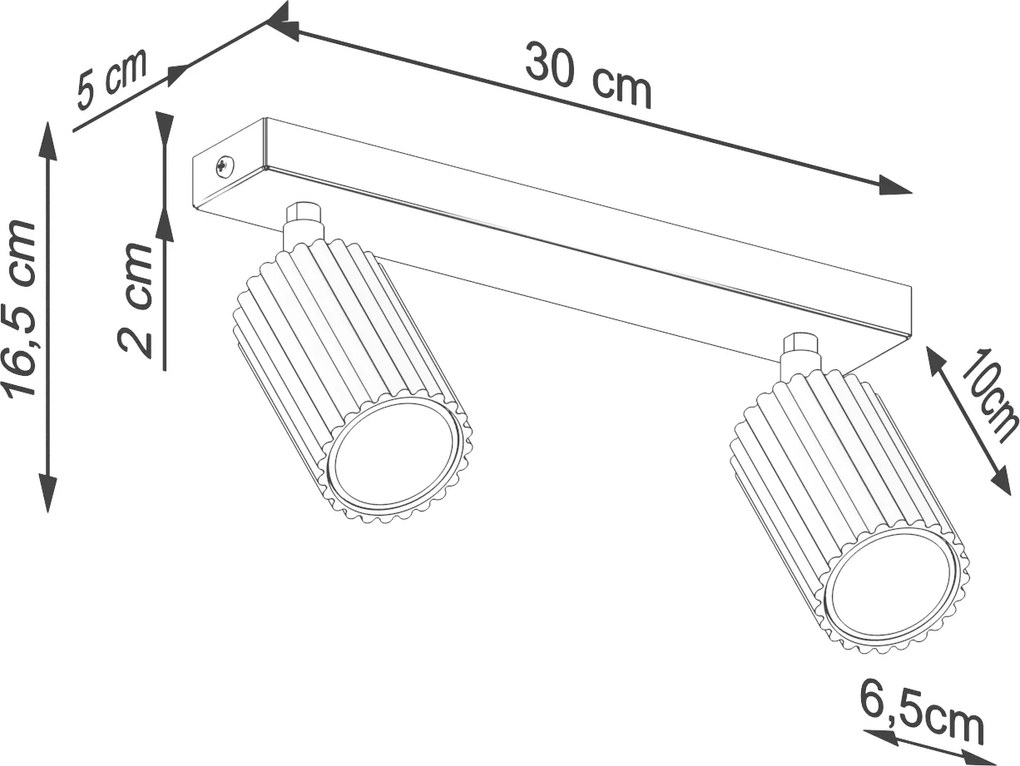 Bodové svítidlo Karbon, 2x tmavěbéžové hliníkové stínítko, (možnost polohování)