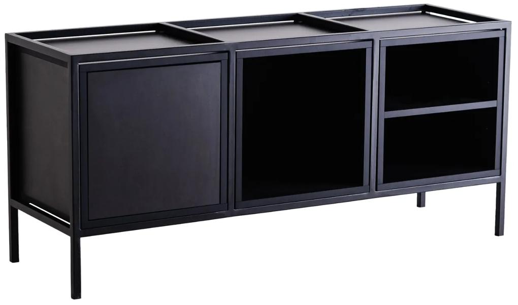 OnaDnes -20% Nordic Design Černá nízká komoda Skipo 145 x 40 cm