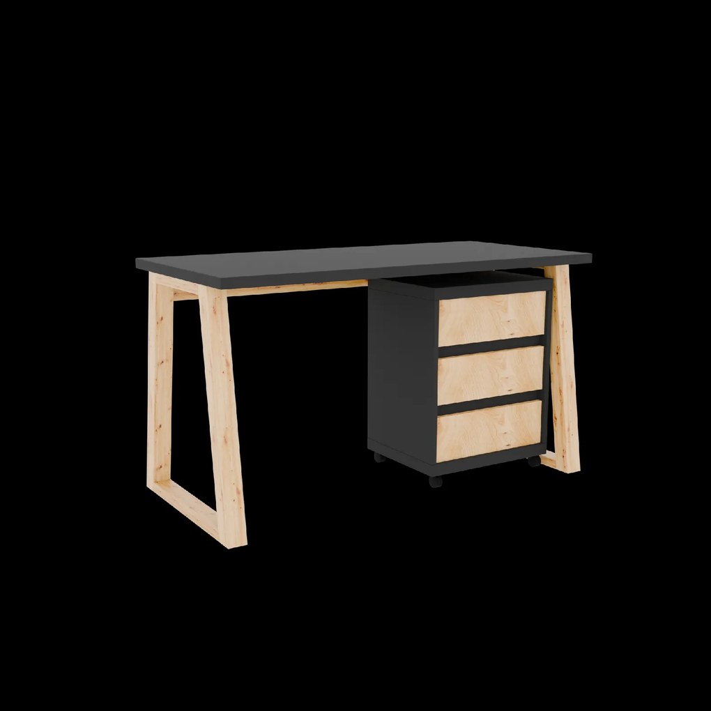 ADRK Furniture Stůl s kontejnerem Iwo I DE-Iwo-I-G+ART