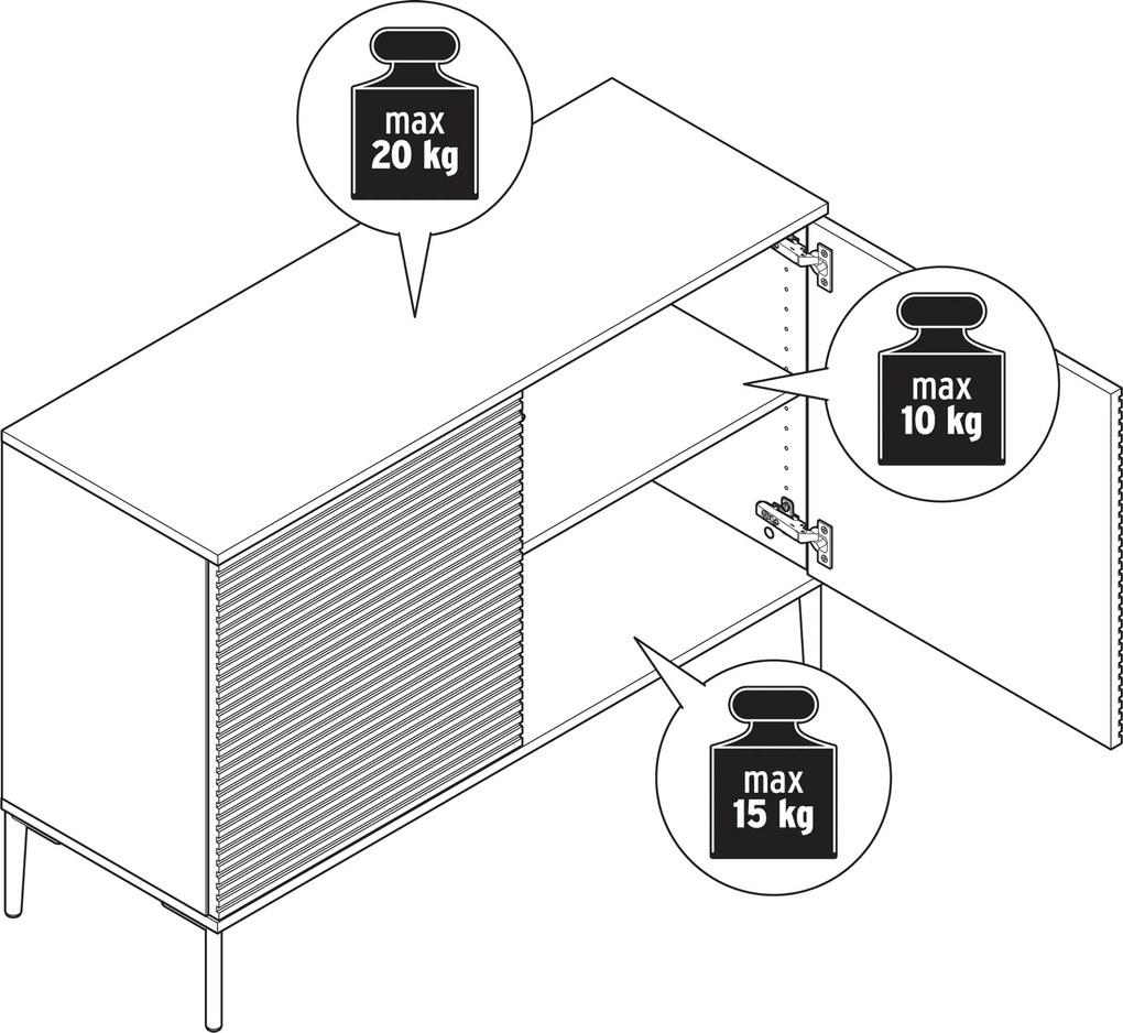 Tchibo - Odkládací skříňka »Reet« v lamelovém vzhledu - barva: hnědá