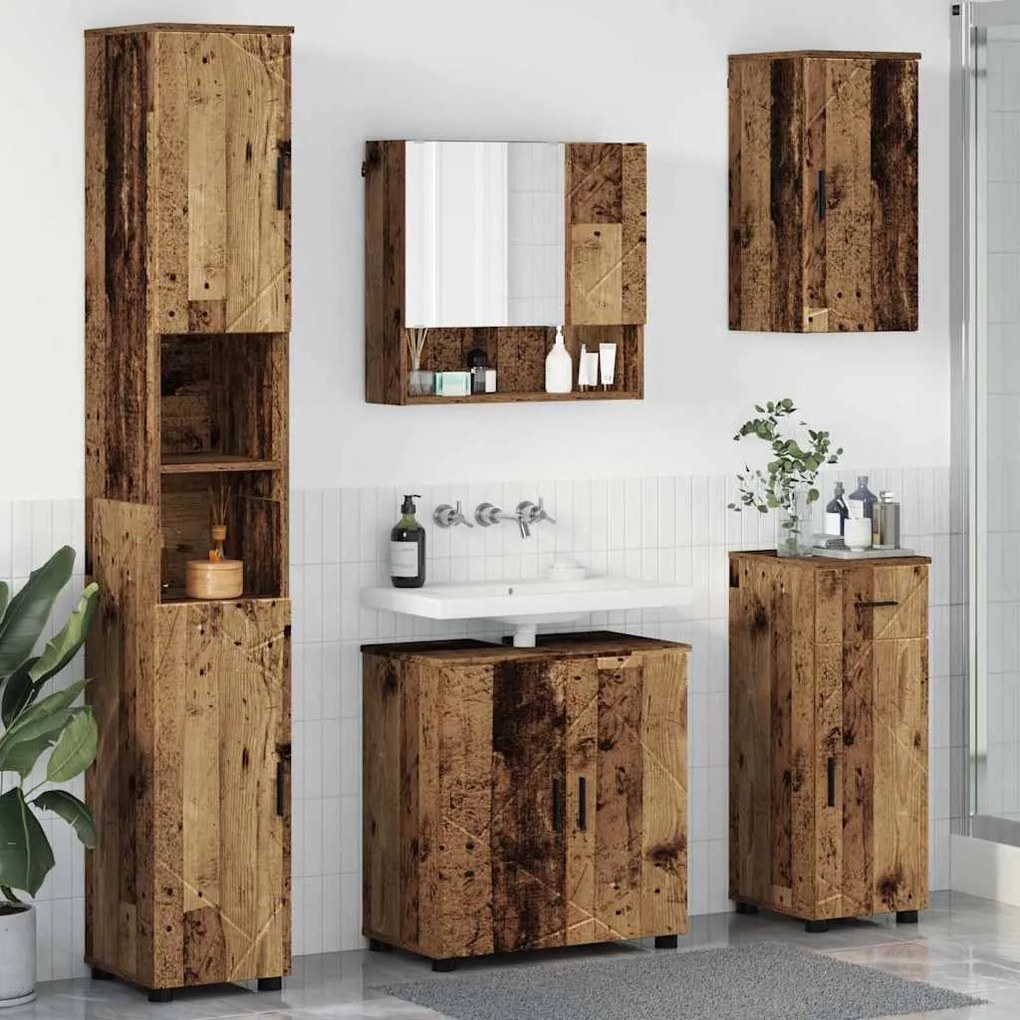 Sada koupelnového nábytku 5 ks Staré dřevo 61 x 35 x 64 cm 3393001