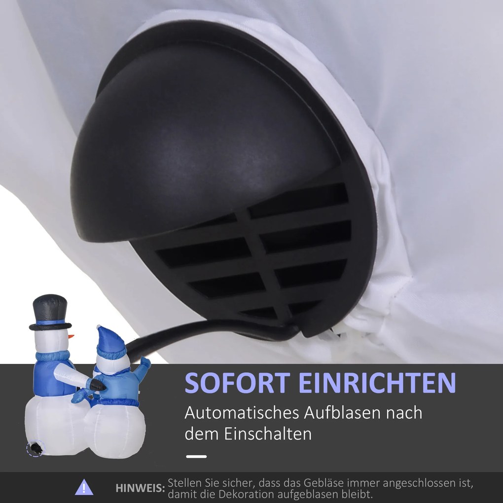 Aosom Sněhuláci sněhulák vánoční dekorace, LED světla, 1,8 m, včetně ventilátoru, samonafukovací