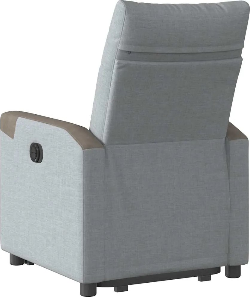 Zvedací polohovací křeslo světle šedé textil 3324090