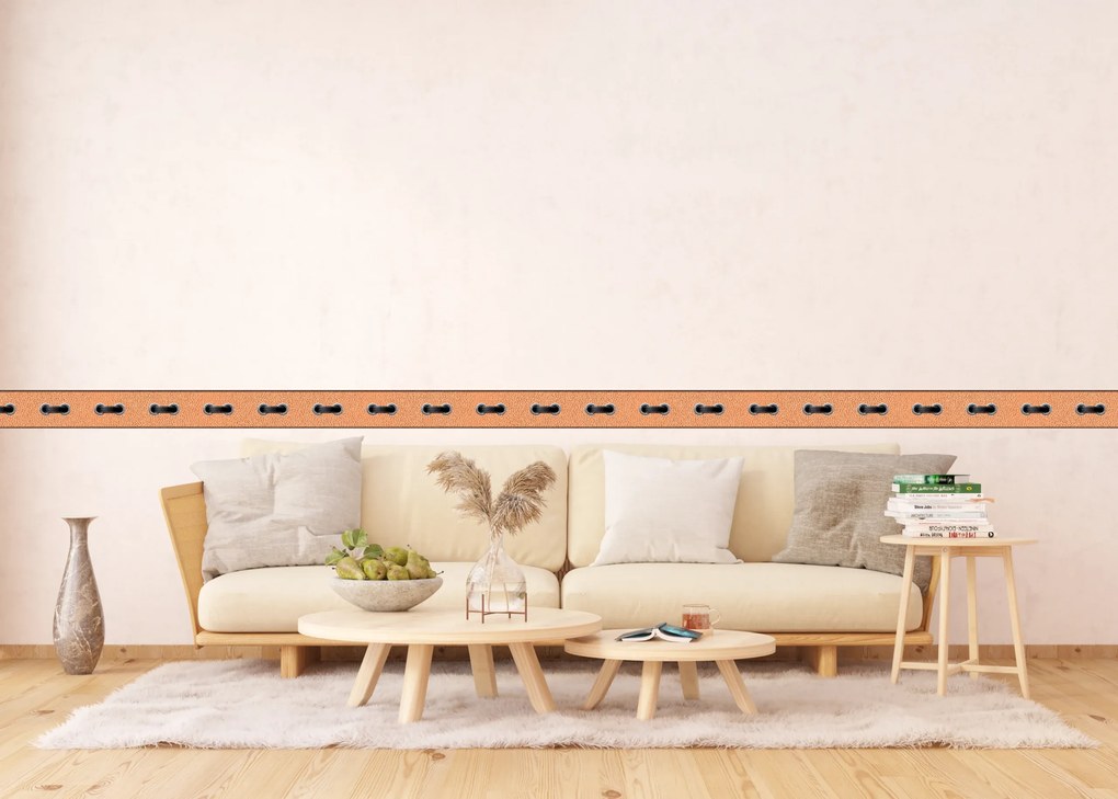 Samolepící bordura na zeď Kožený Pásek | 5 m x 13.8 cm | DWB8245